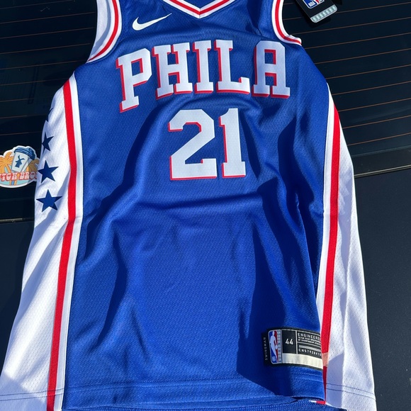 Nike | Shirts | Nike Blue Philadelphia Basketball Jersey | Poshmark